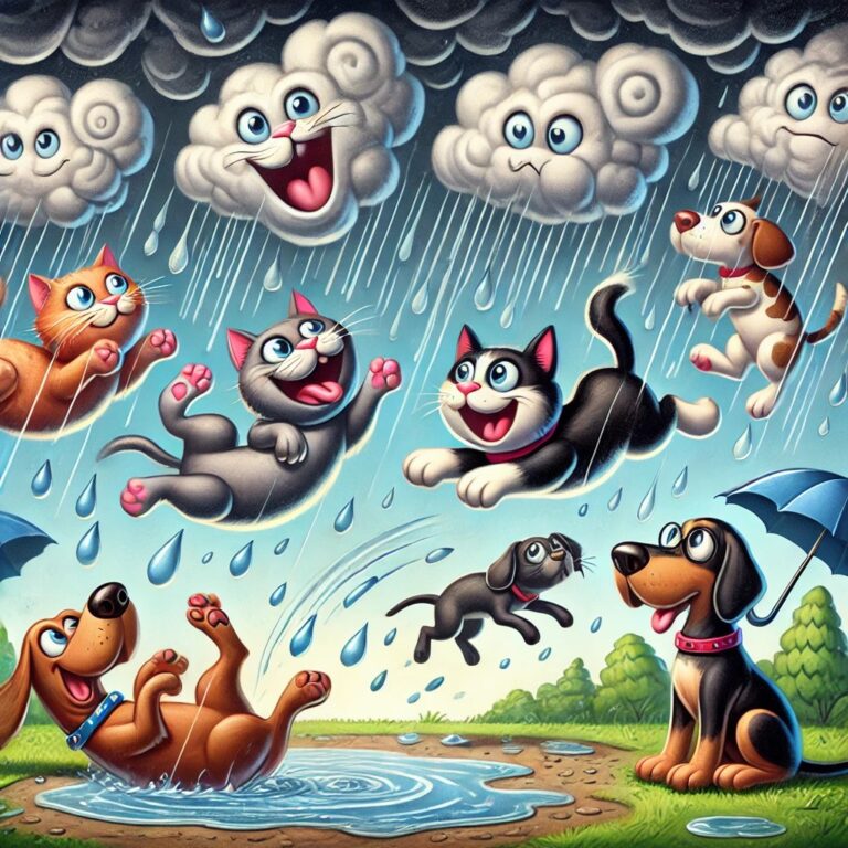 rain cats and dogs の意味とは？ 例文&イラスト付き意味解説 | 日々、読書日和